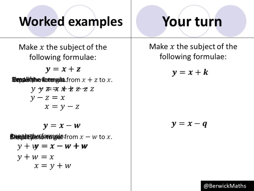 Changing the subject of a formula – BerwickMaths