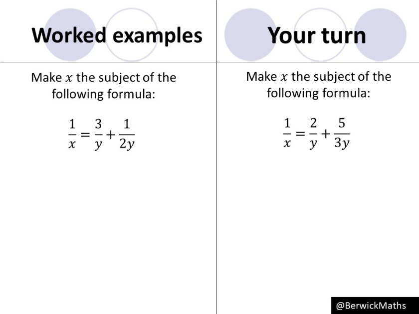 Changing the subject of a formula – BerwickMaths