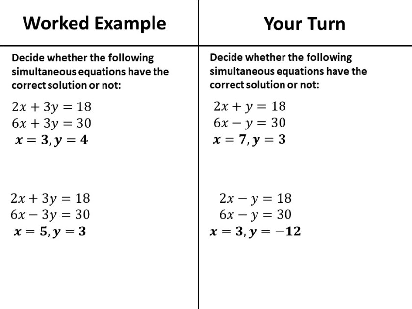 Simultaneous equations – BerwickMaths