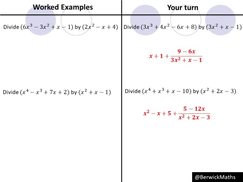Partial Fractions – BerwickMaths