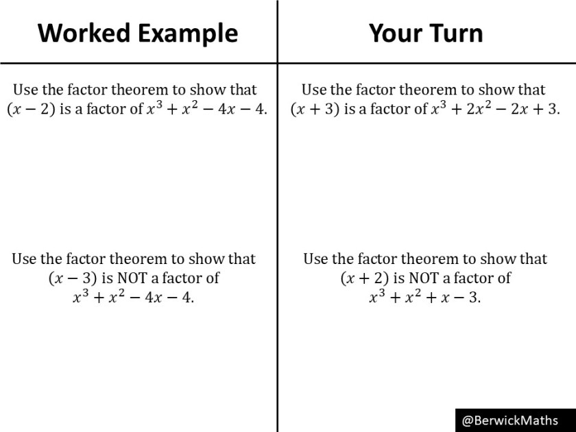 Factor Theorem – BerwickMaths