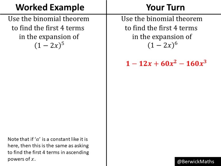 Binomial Expansion – BerwickMaths